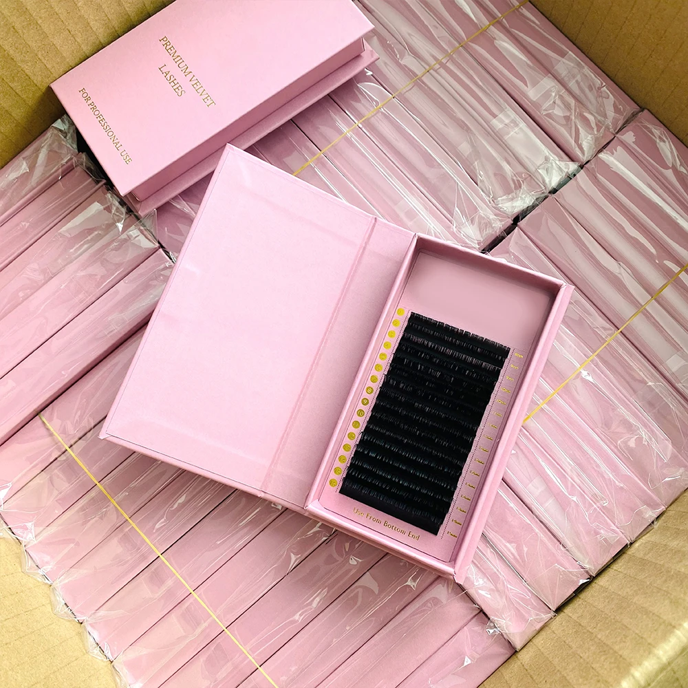 Russian Matte Dark Black Cashmere Volume Lash Eyelash Extension Easy Fan Tray 0.07 0.03 Cc ...