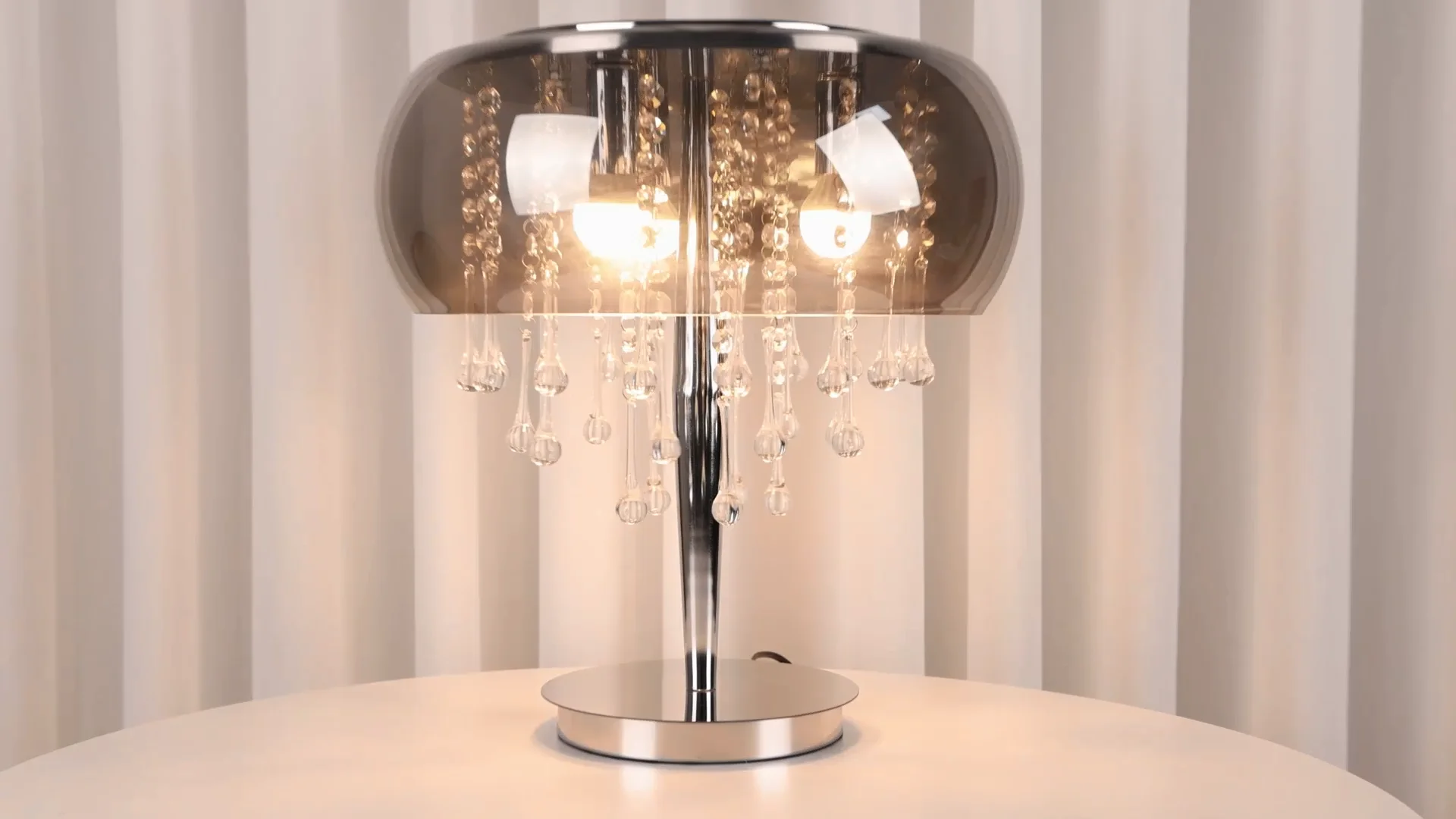 Modern Luxurious Art Crystal Bedside Decor Table Lamp Living Room ...