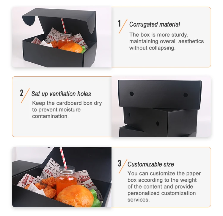 Custom Take Away Box Take Out Large Square Folding Restaurant Fast Food ...