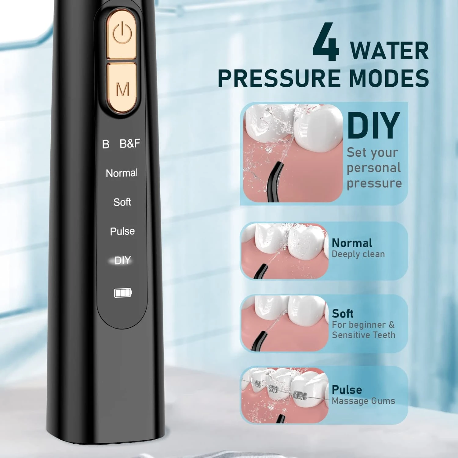 All in One Water Flosser and Electric Toothbrush Combo Toothbrush with ...