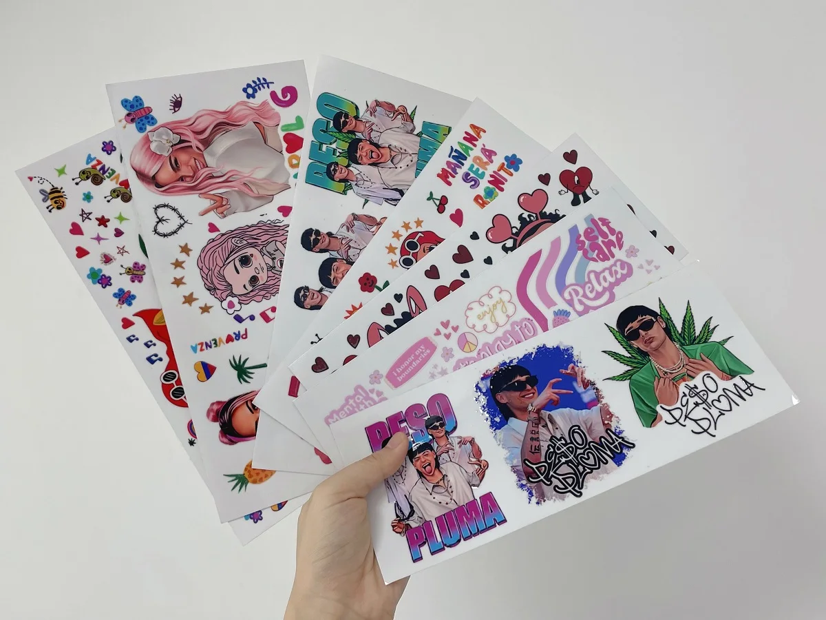 Custom Peso Pluma UV DTF Decal Cup Glass Can Wraps Transfers