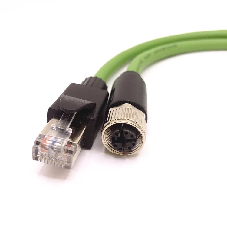 M12 8 Pin Male Plug To Rj45 M12 X Coded Industrial Ethernet Cables With Cat6a 10 Gigabit/s - Buy ...