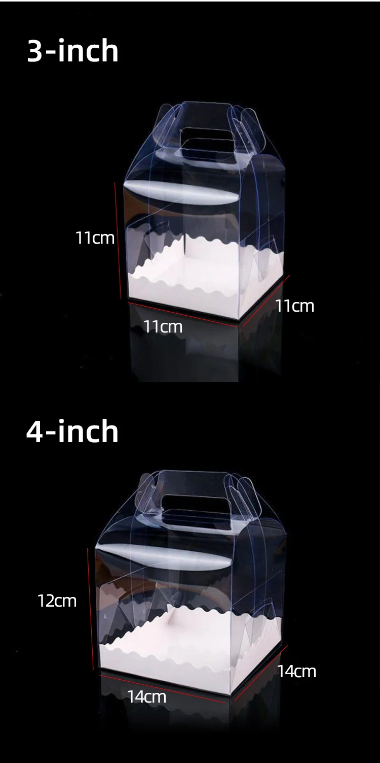 Mini Cake Transparent Square Boxes - Perfect for Takeaway