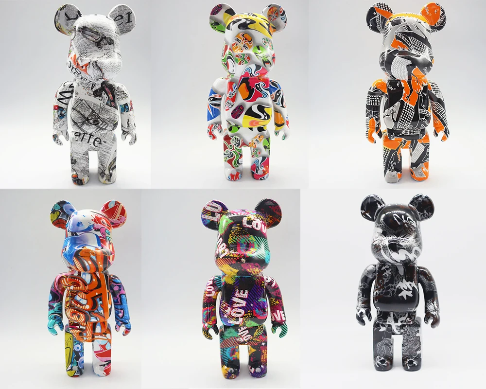 Custom High Quality Ecofriendly Polyresin Bear Sculpture Diy Bearbrick ...