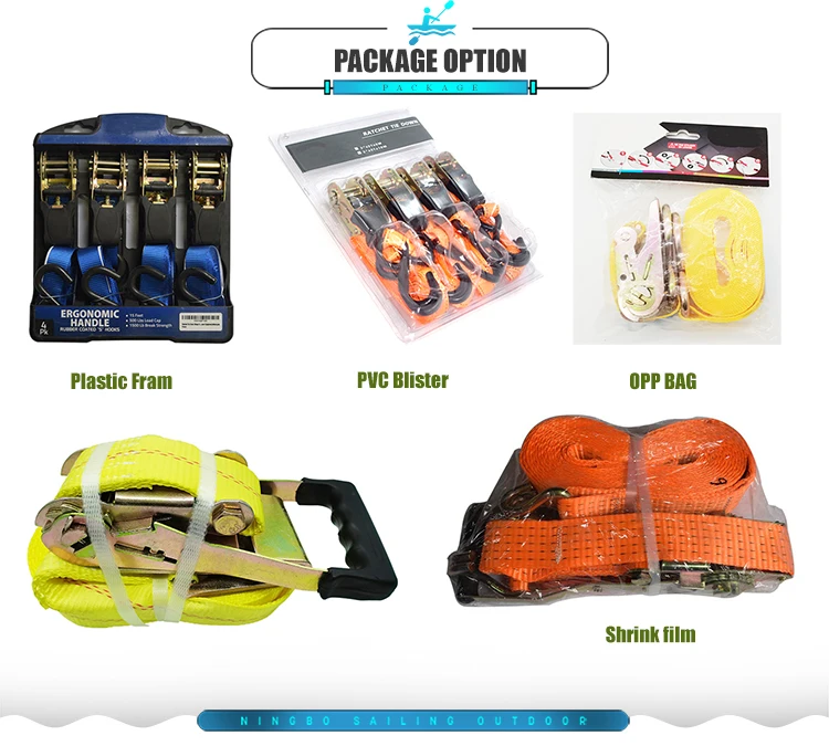 3" Cargo Lashing Strap With Ratchet 10t Tie Down Straps With Double J ...