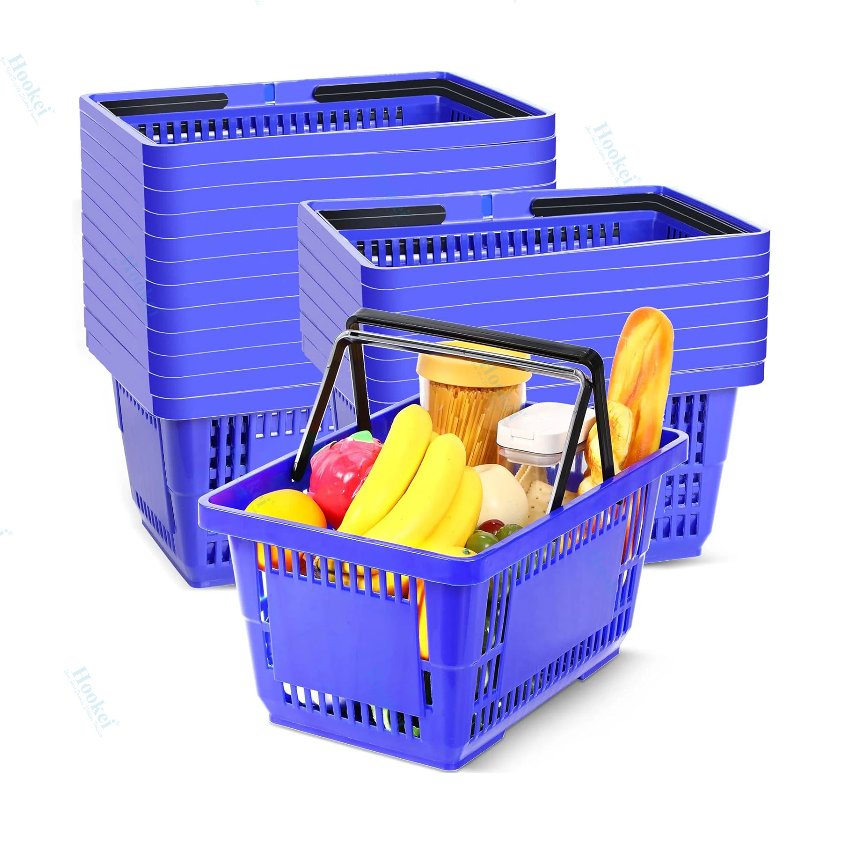 20 L Grocery Basket with Handles Portable Large Plastic shopping basket ...