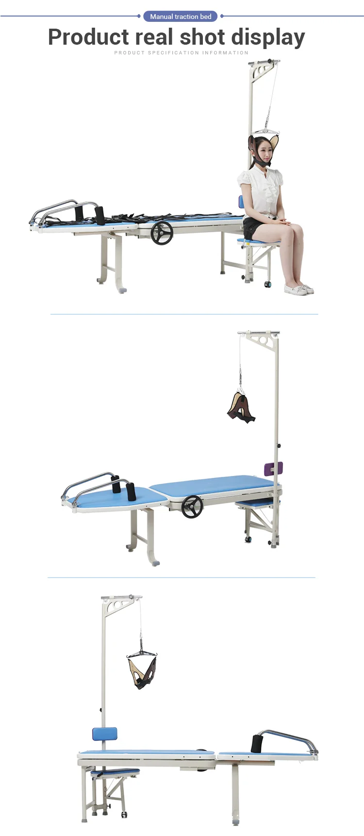 Manual Lumbar Traction Hospital Bed Medical Traction Frame Cervical and ...