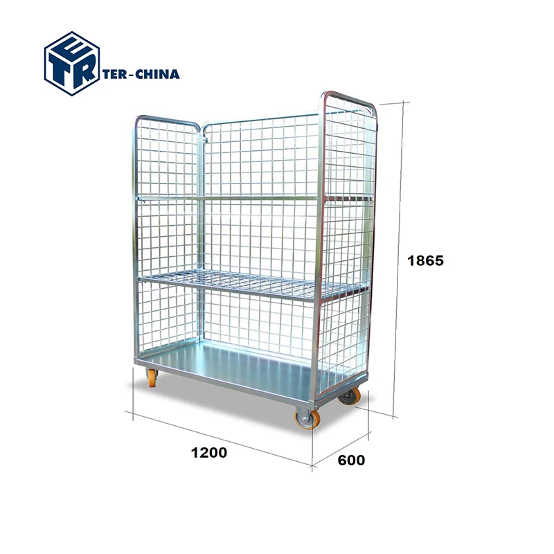 1200x600xh1865 Galvanized Storage Metal Storage Cages With Wheels ...
