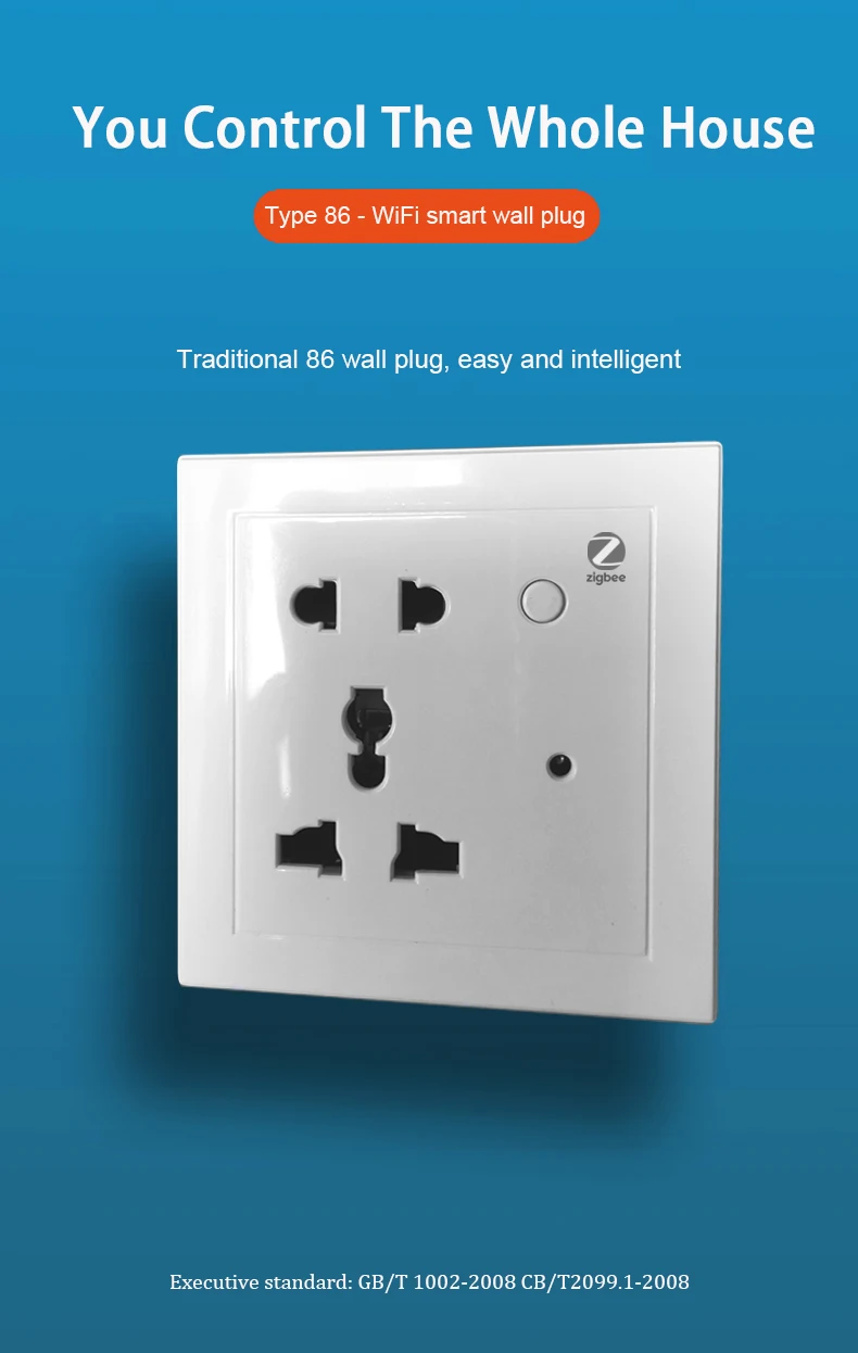 Custom Smart Home Universal Wall Plug Zigbee Tuya 13a Wifi Power Smart ...