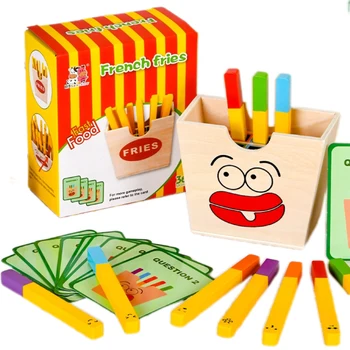 Montessori French Fries Wooden Color Sorting Game Fast Food French ...