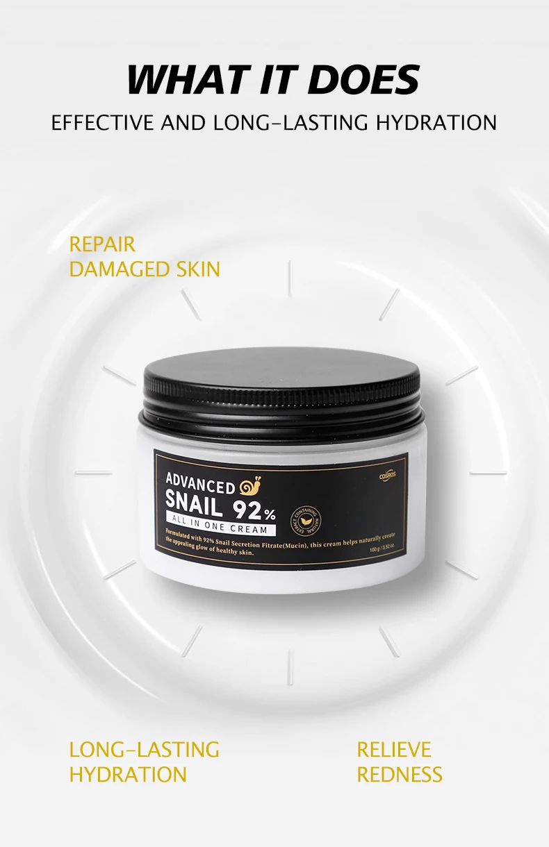 Oem Own Brand Snail Milk Cream Korean Skin Care Snail Cream Advanced 92 ...