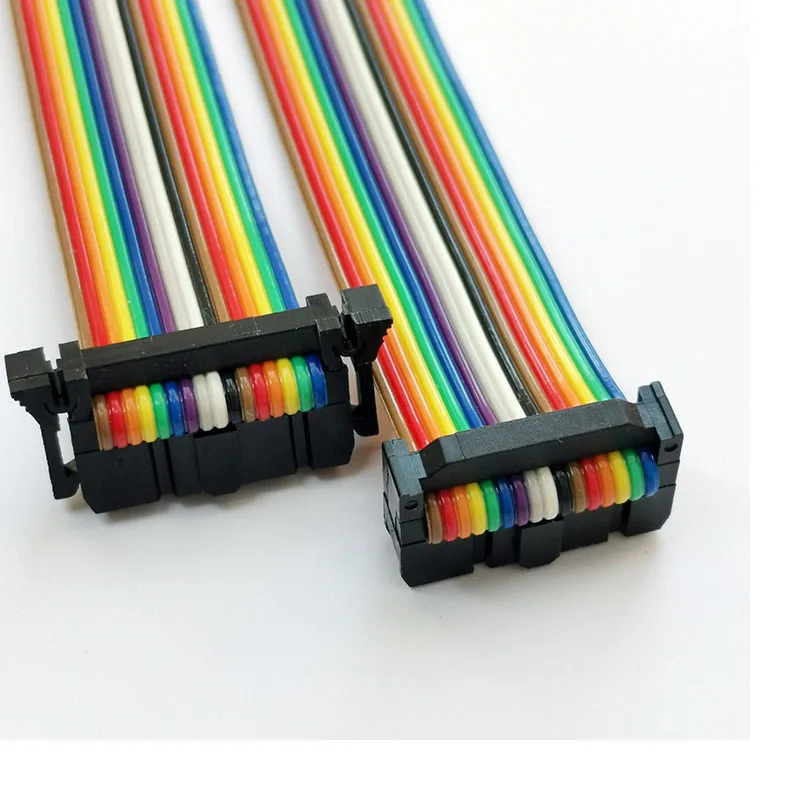 UL2651 28AWG 1.27mm Pitch 10pin 12 Pin Rainbow Ribbon Harness Flat Cable