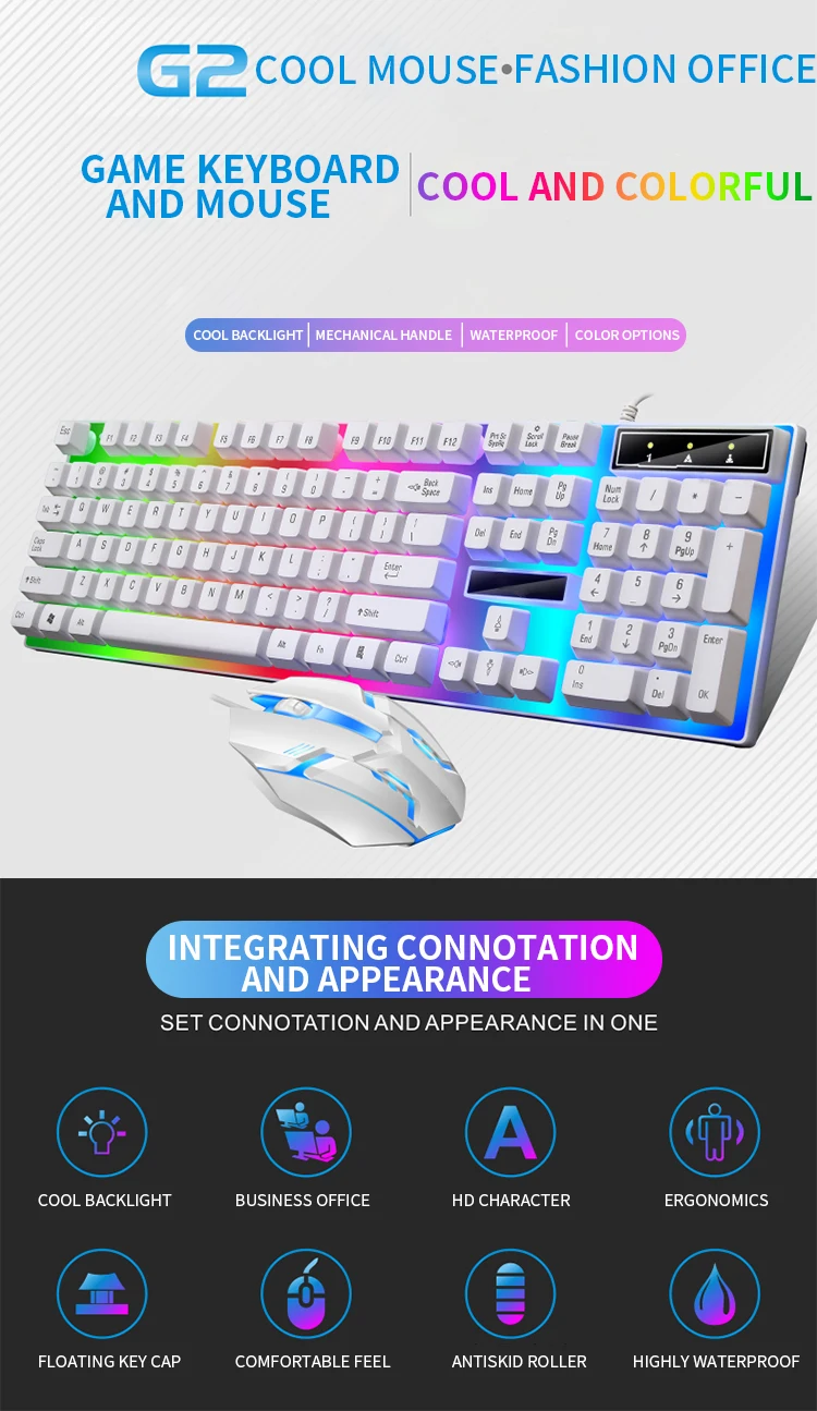 Original Factory 200 Different Types Keyboard G21b Led Light Gaming Keyboard And Mouse Combos