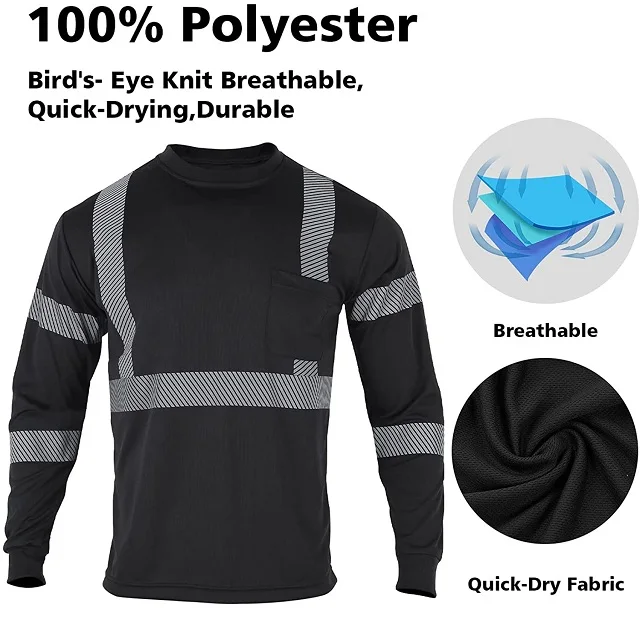 Custom Logo Class 3 Reflective Safety Hi Vis Shirts