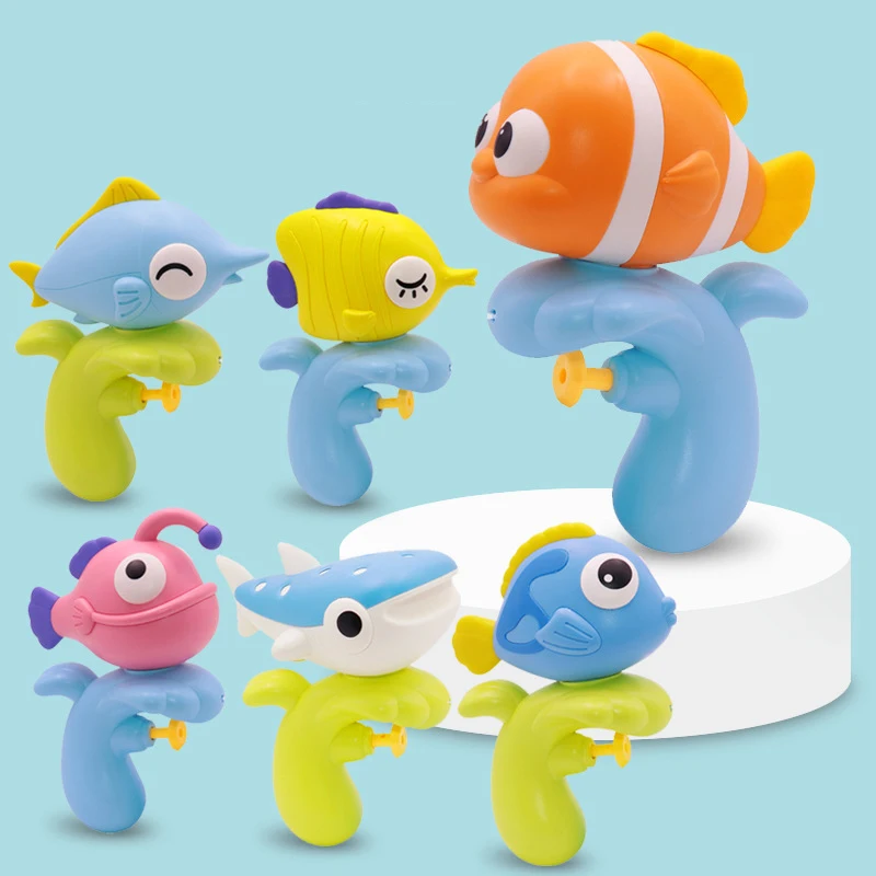 Cute Animal Shoot Water Blaster Gun Toy Cartoon Fish Shooting Water Gun ...