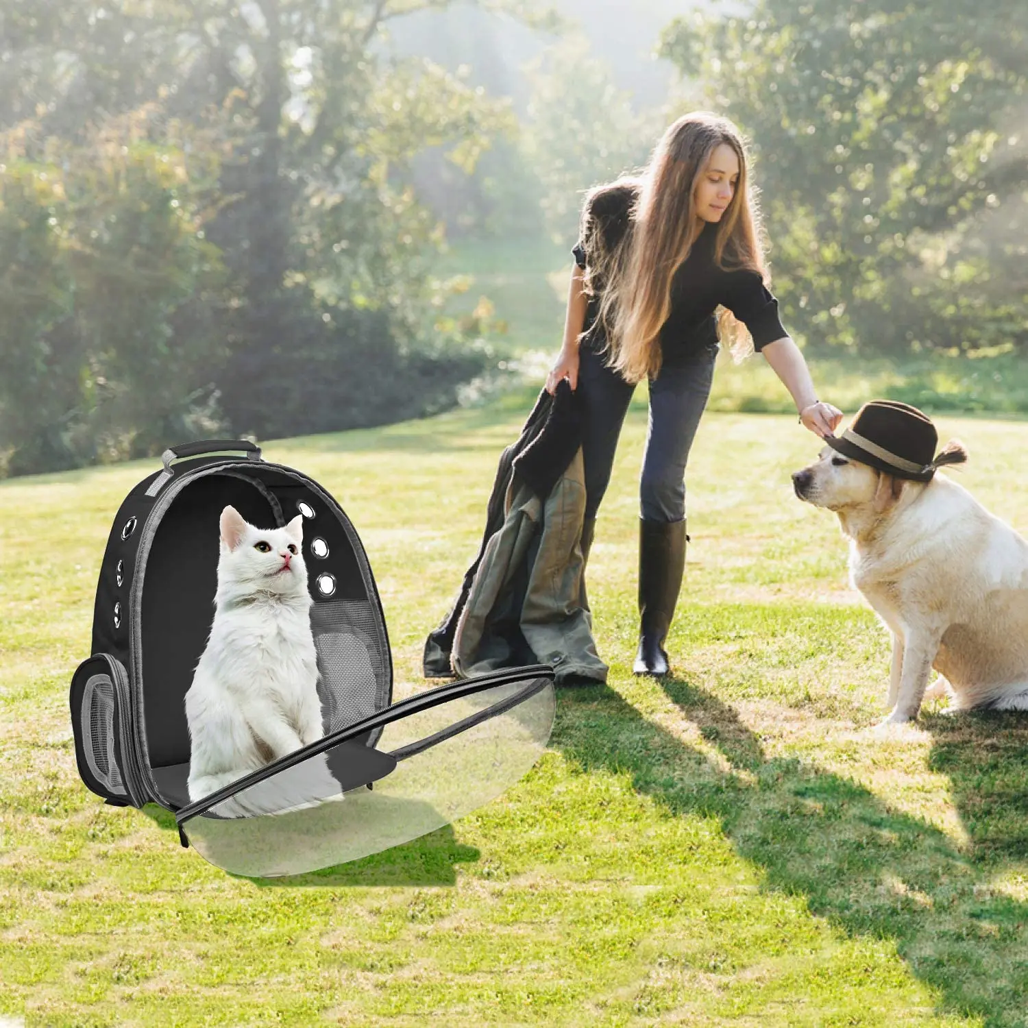 Cat Backpack Pet Carrier - Luxurious Travel for Small Pets
