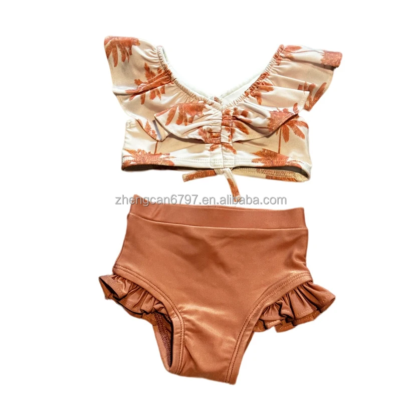 Custom Swimsuit For Toddlers Cute Little Girls Bikini Leaf Printed ...