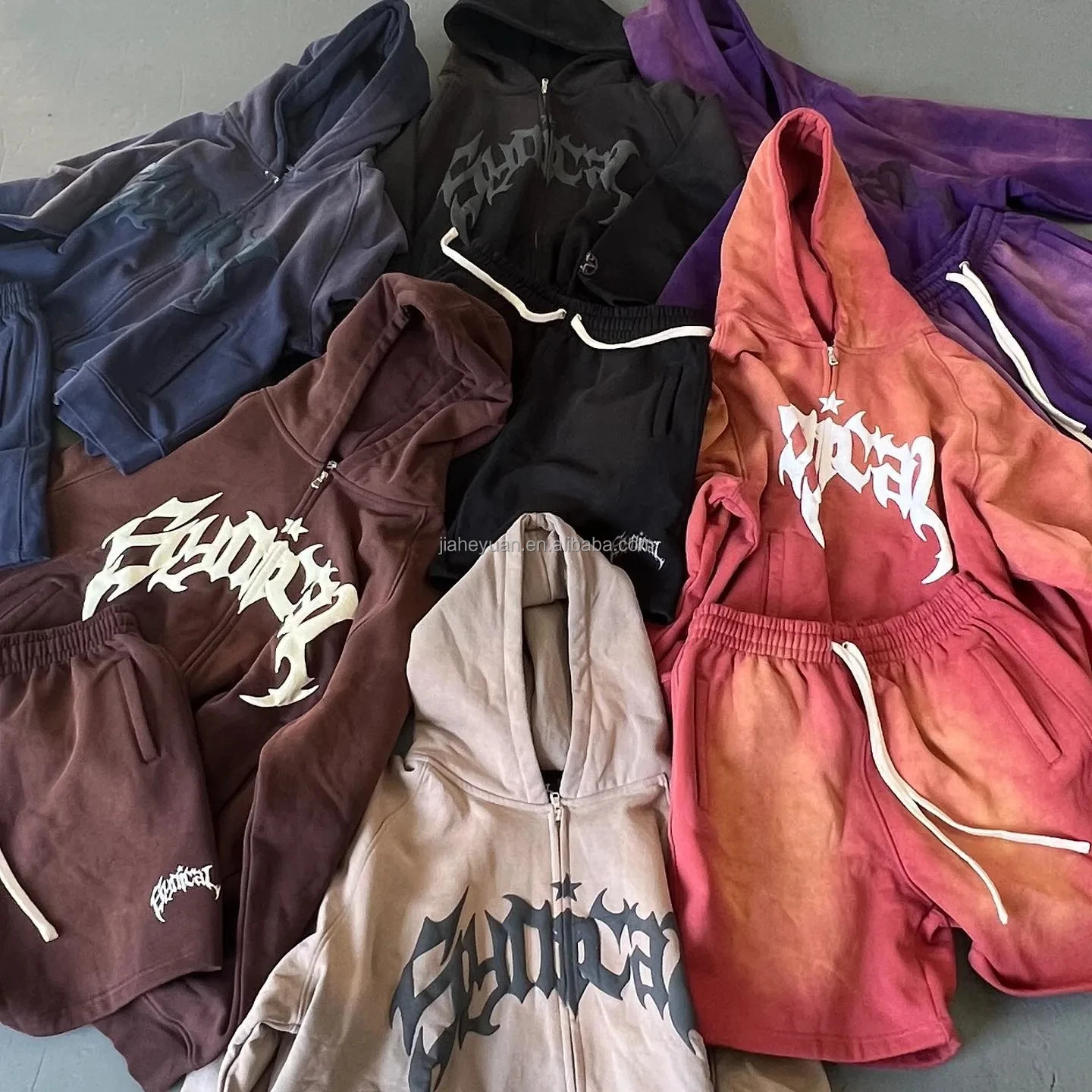 Custom Logo Puff Printing Zip Up Hoodie Men Streetwear High Quality Y2k ...