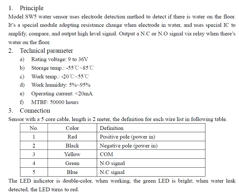Sw5 Anti Flooding Water Detector Sensor Industrial Harsh Environment ...