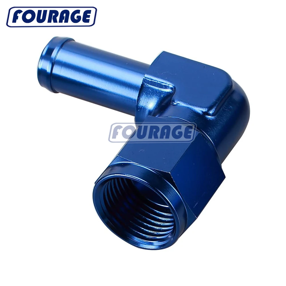 Fourage 90 Degree Aluminum Female AN6 to 5/16" Barb Fitting Adapter