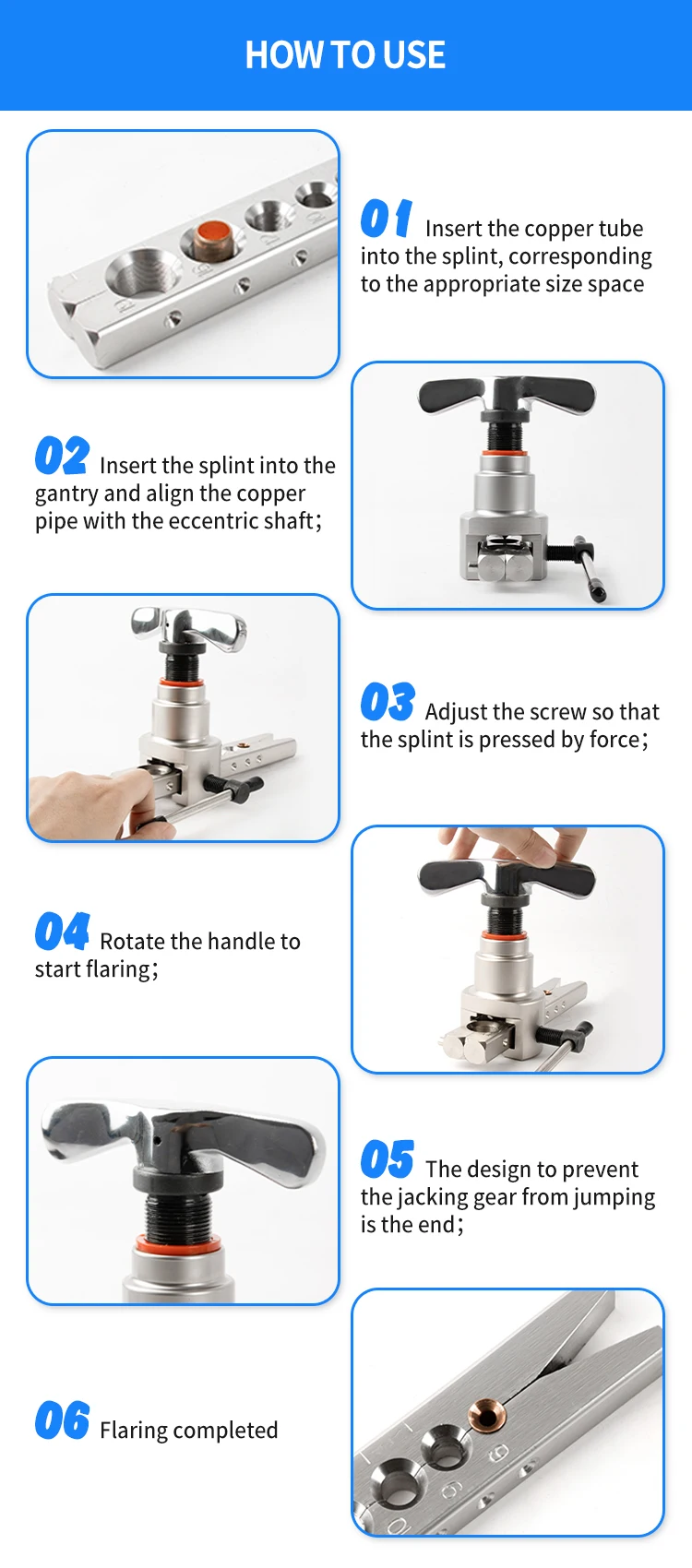 Refrigeration Air Conditioning Copper Pipe Flaring Tool Kit