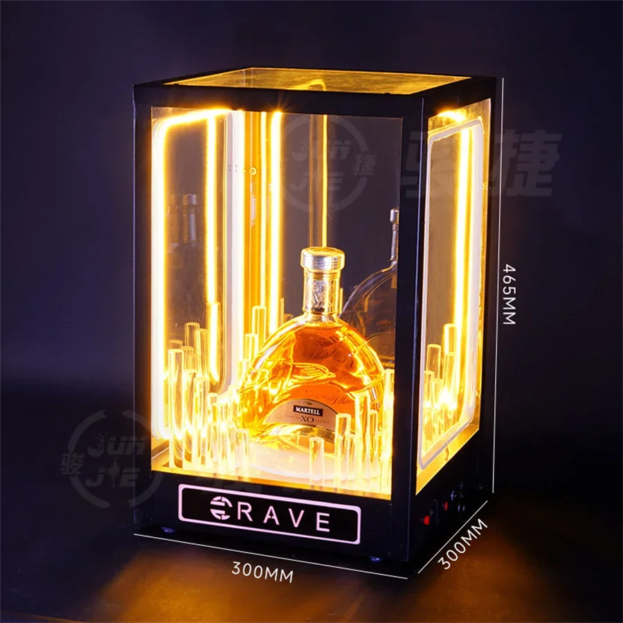 Glow Rotating Champagne Cage Bottle Glorifier Wine Box Display Rack VIP ...