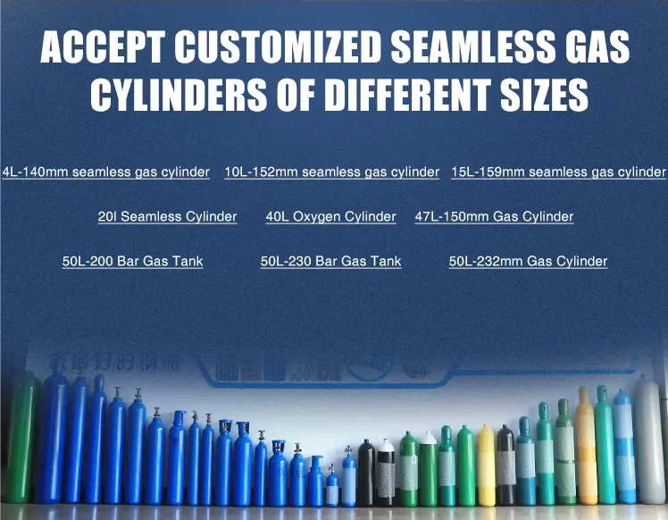 Co2 Argon Hydrogen Seamless Cylinder Empty Gas Cylinder Industrial Gas ...