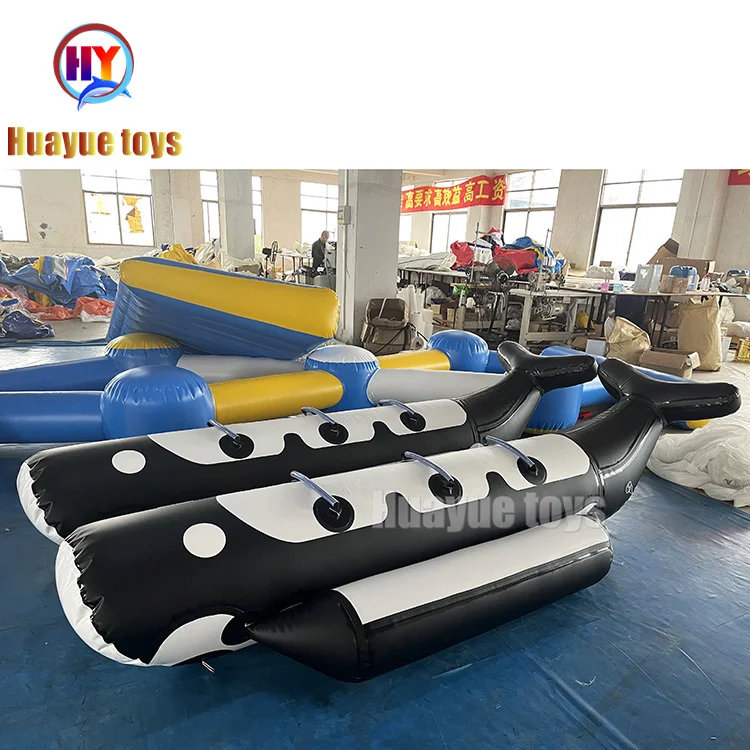 Large Portable Inflatable Shark Banana Fish Toy Cute Canvas Sail Boat ...