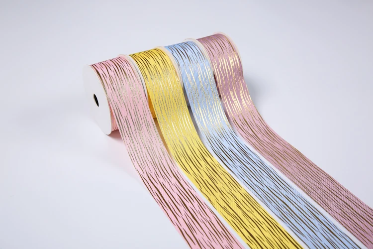 Sunjoy Corduroy Shiny Gold Foil Glitter Satin Ribbon For Crafts With ...