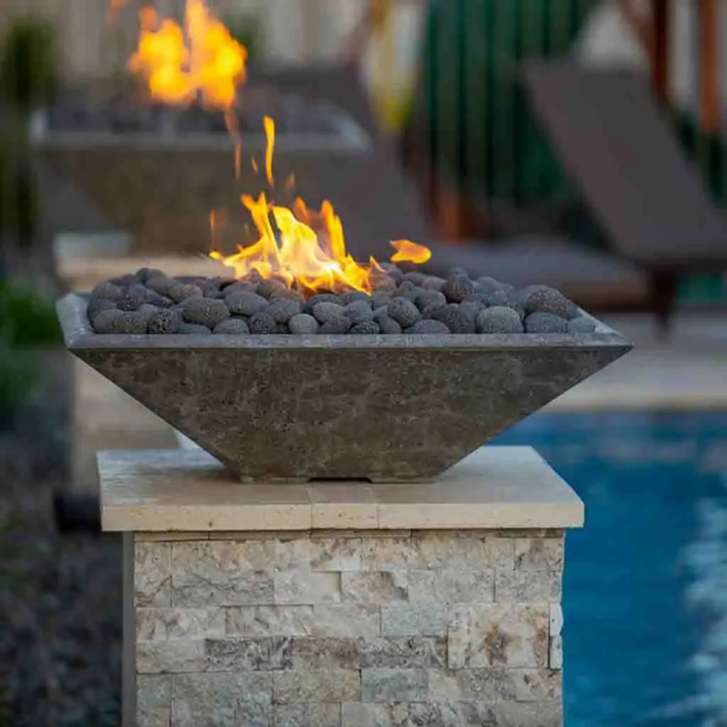 Swimming Pools Built in Fire Bowl Outdoor Corten Steel Water Feature ...