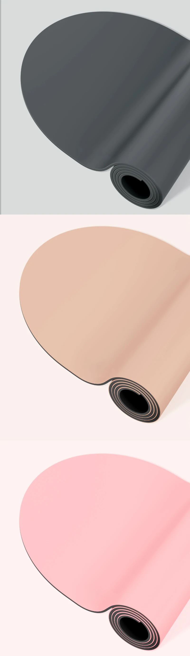 Custom Solid Colour Logo Print Vegan Matte Pu Yogamat,Circular Oval ...