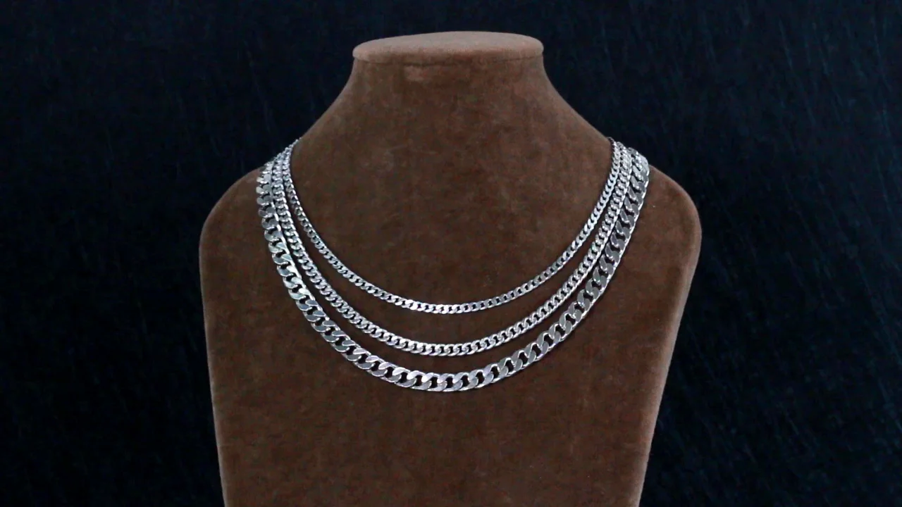 Rinntin Sc38 Luxury Cuban Link Chain Necklace Jewelry 925 Sterling ...