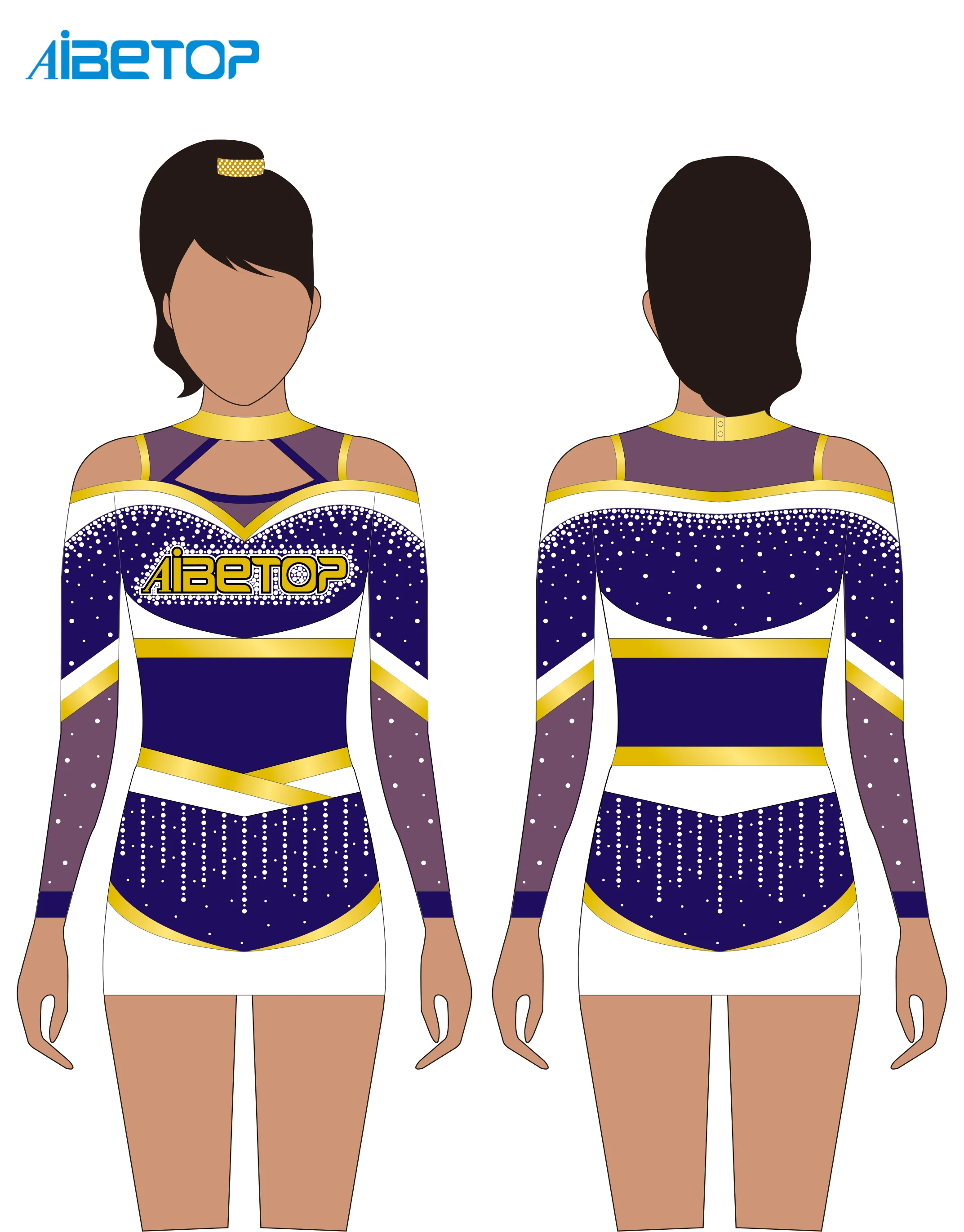 Factory Custom Design Girls Costume Cheerleading Uniforms Lycra Fabric ...