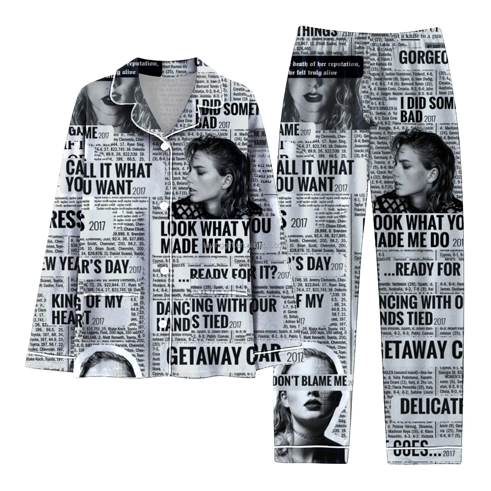 2024 Usa Hot Selling Custom Printed Taylor Swiftie Pyjamas For Adults ...