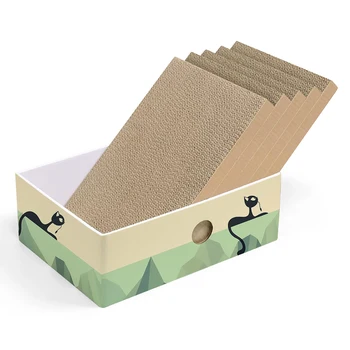 Pet-cheer High Quality Cat Scratcher Cardboard Box With 5 Pack ...