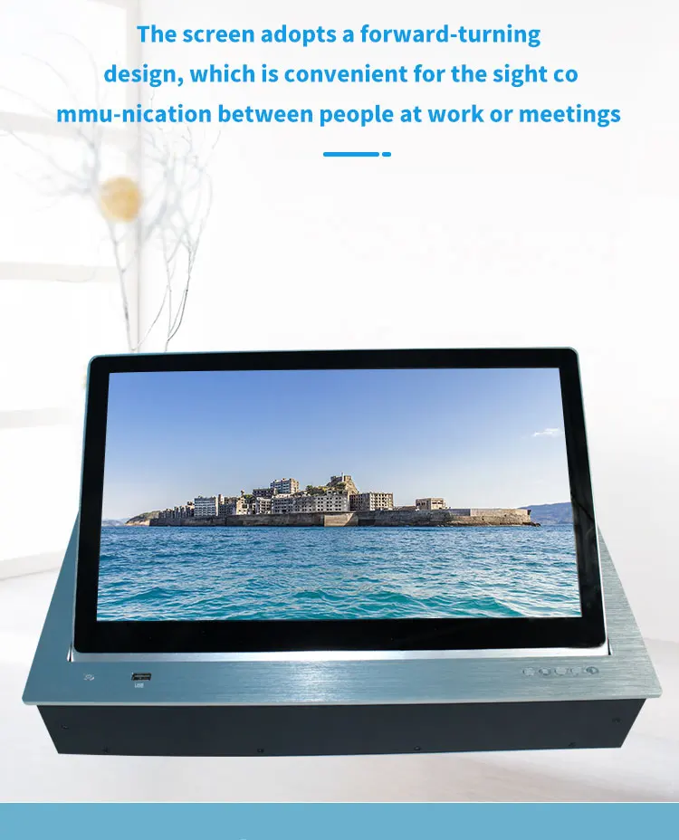 BLUESHARK 17.3inch Motorized LCD Monitor Lift for Conferences