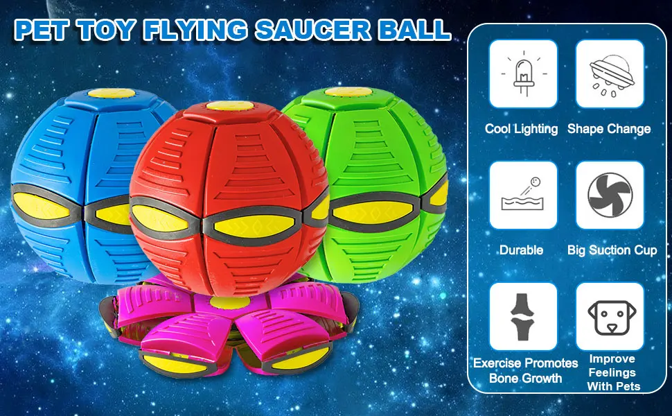 Magic Ufo Disc Ball Toys Flying Saucer Ball Deformation Squeak ...