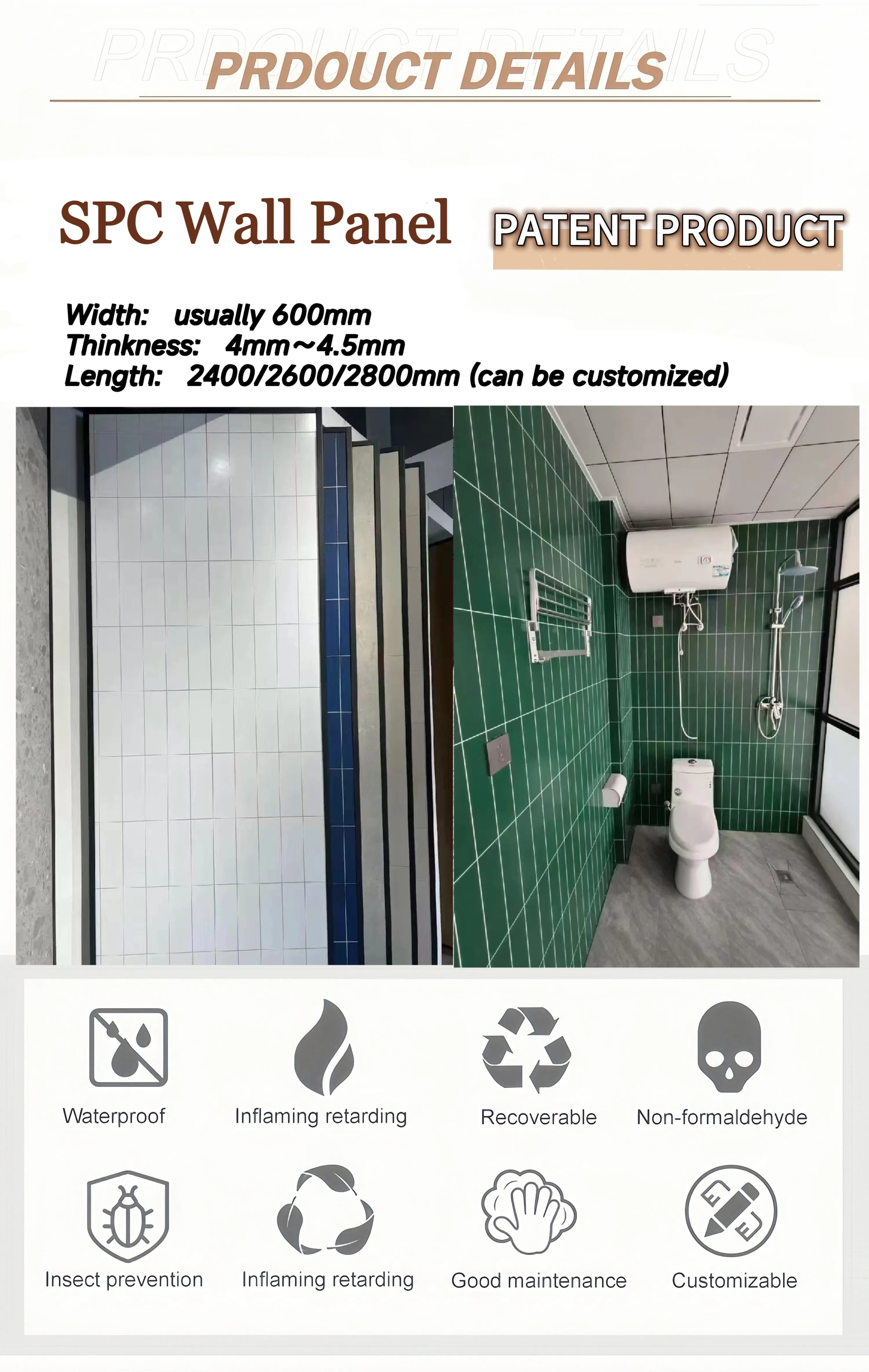 SPC Wall Panel HumidityProof Performance Seismic FrostHeave Resistance MultiLayer Protective ...