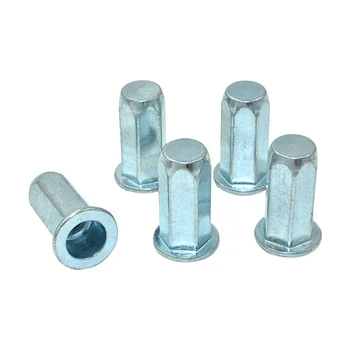 M4 M5 M6 M8 M10 Zinc Plated Flat Head Full Hex Body Close End Rivet ...