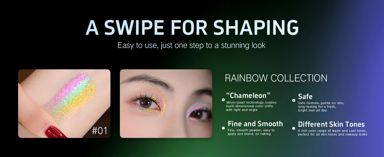 Charm Beauty Multichrome Eye Makeup High Pigment Long Lasting Rainbow ...
