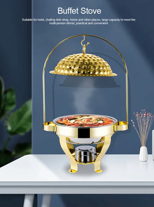 Fts Buffet Set Roll Top Gold Luxury Golden Dishes Wedding Brass Round ...