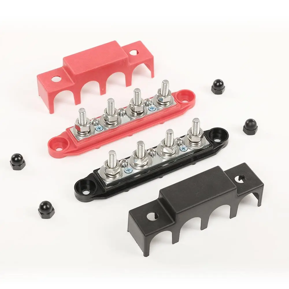 12V 250A 4 Post Busbar Bus Bar Power Distribution Block W/ Cover 5/16 ...