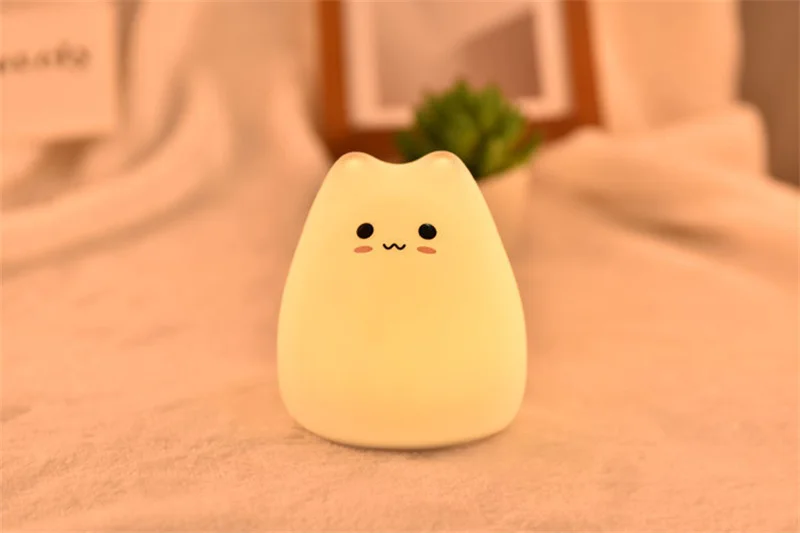 AAA Battery Smart Night Light - Cute Cat Lamps with RGB