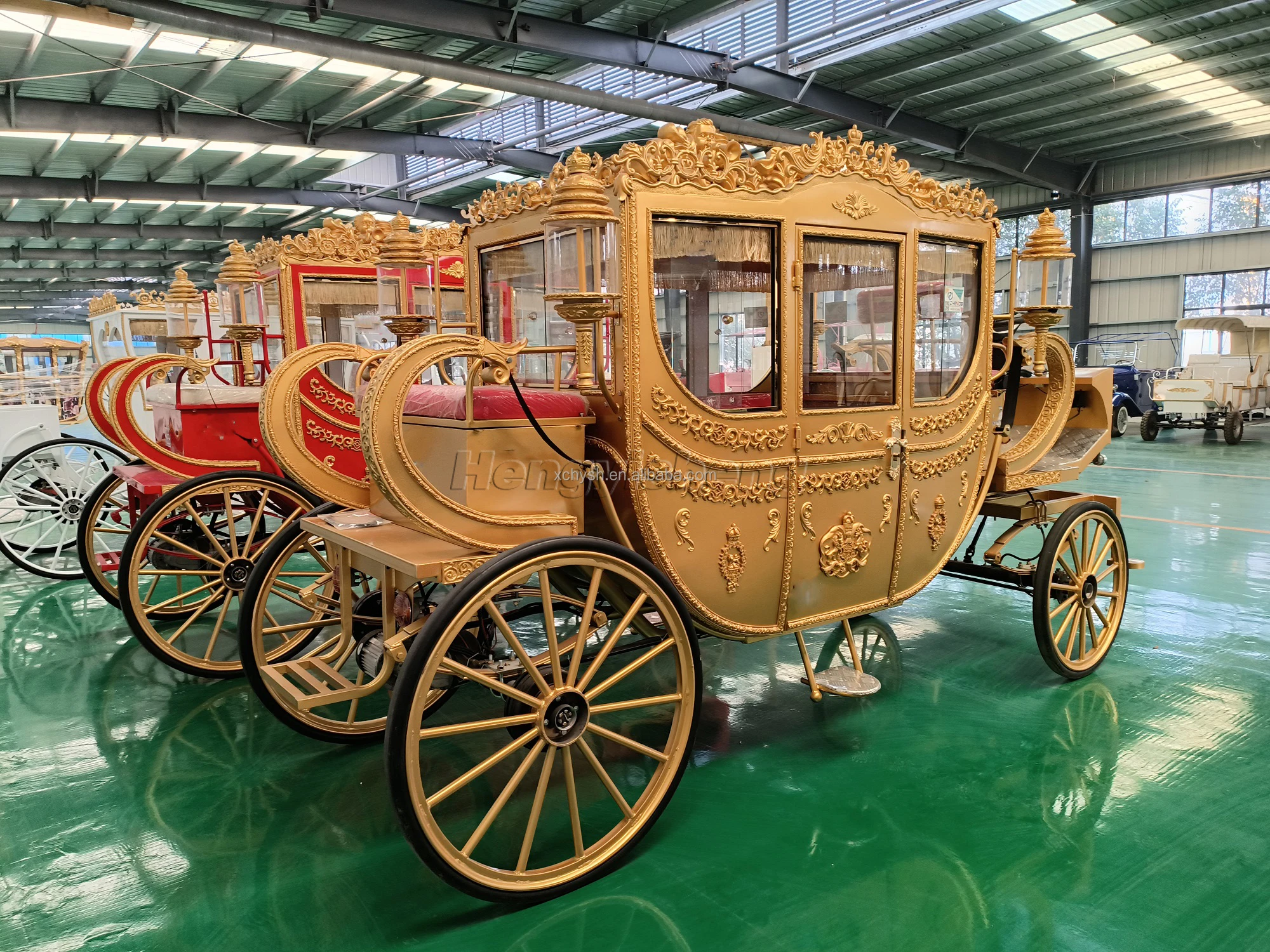 Elegant Wedding Limousine - Golden Horse Carriage Fairytale