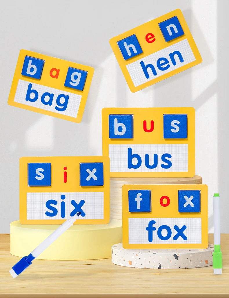 Classic Children Enlightenment Spelling Game Alphabet Blocks Word Cards ...