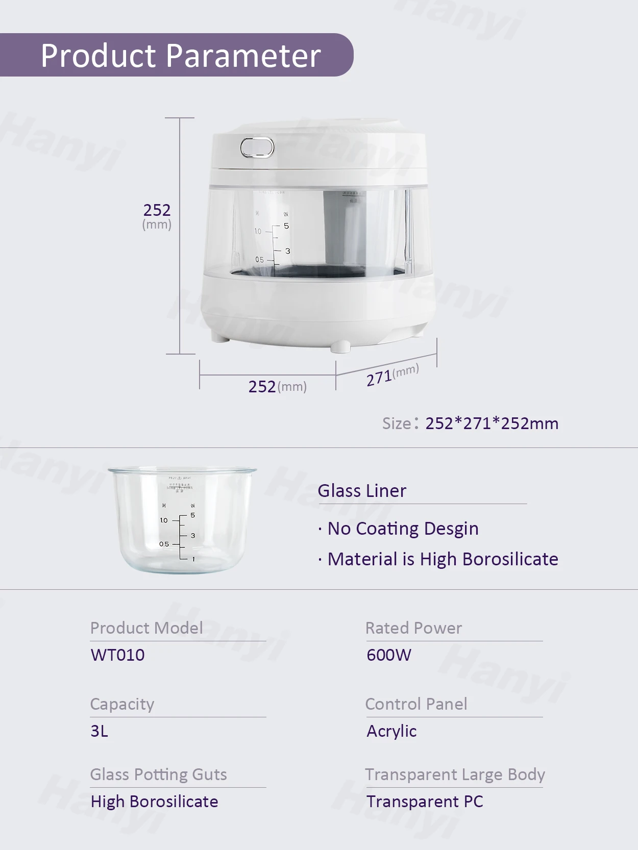 OEM Wholesale Home Appliance 3L 600w Smart Multicooker Food Cooke ...