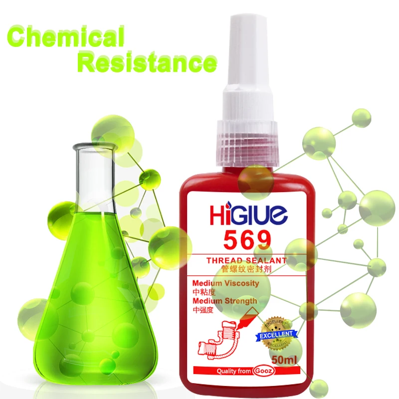 Higlue 569 Hydraulic Pneumatic Pipe System Sealant Medium Strength Pipe ...