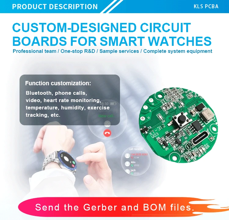 Smart Bracelet PCBA Custom Design Factory, Smart Watch PCB Assembly and ...