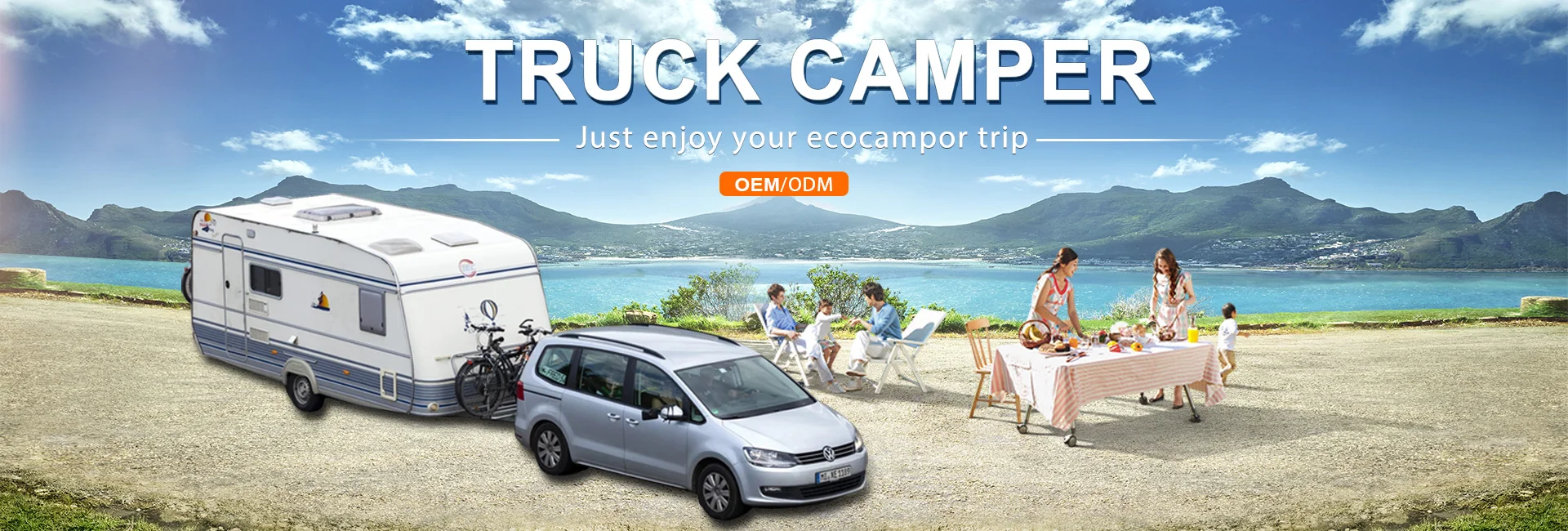 Luxury Design Half Pull Trailer RV Motorhome with Hard Top