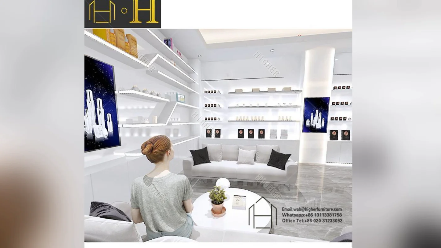 Retail Cosmetics Shop Fitting Display Stand Rack Floor Counter Display ...